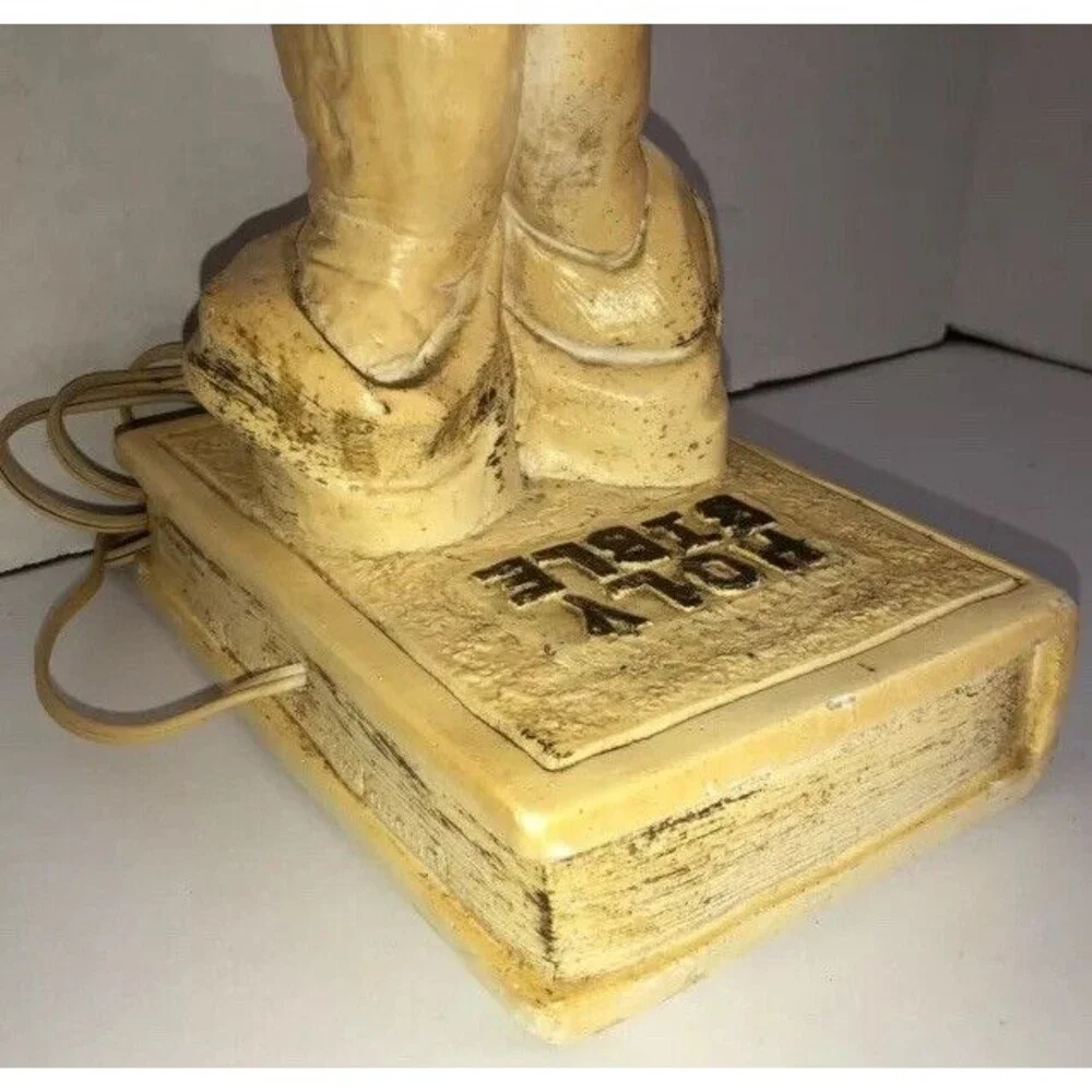 Other | Vintage 8s Holy Bible Praying Hands Ceramic Table Lamp Creative ...